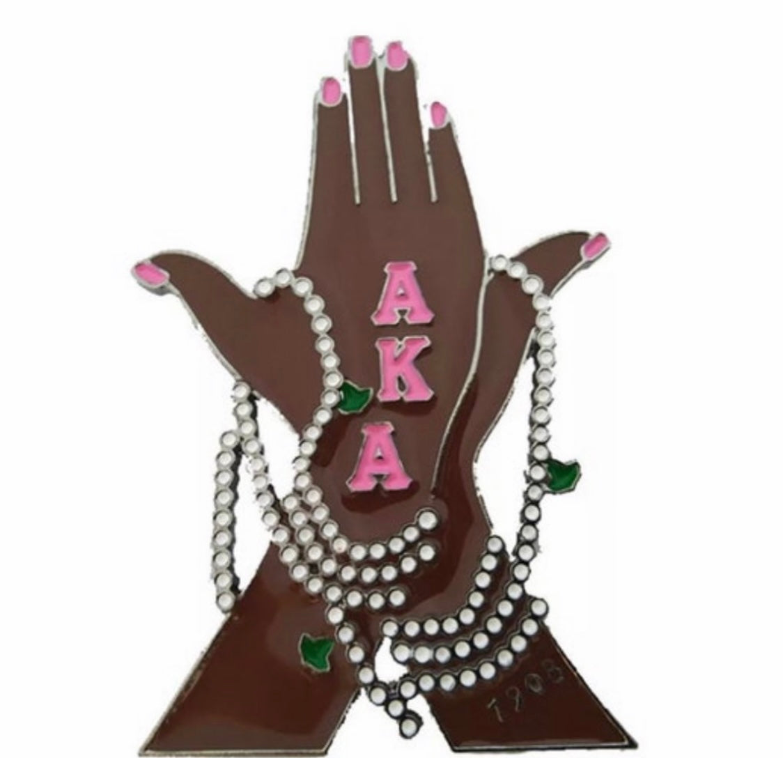 AKA Elite Collection “Hand Sign II” Brooch with Keepsake Pouch ...